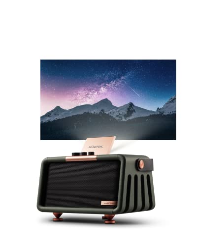 NOMVDIC X300 Smart Portable Projector,16W Harman Kardon Speakers, 1080P FHD Video Projector, 300 ANSI Outdoor Movie Projector, Wireless WiFi & BT, 110" Big Screen, Battery Built-in 6H Music/ 3H Video