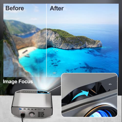 Portable Projector for Outdoor Movies, vamvo L6200 Home Theater Movie Projector, Supported 1080P Full HD Video Projector Compatible with Fire TV Stick, PS4, HDMI, VGA, AV and USB