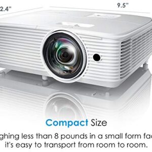 Optoma EH412ST Short Throw 1080P HDR Professional Projector | Super Bright 4000 Lumens | Business Presentations, Classrooms, or Meeting Rooms | 15,000 Hour lamp Life | Speaker Built in | Portable