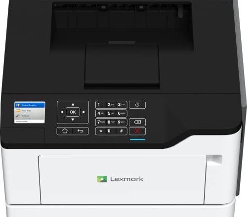 Lexmark MS521dn Monochrome Laser Printer for Office, Two-Sided Duplex Printing, Print Speed 46 ppm, 2.4 inch LCD Display, 1200 DPI, Black/Grey (36S0300)