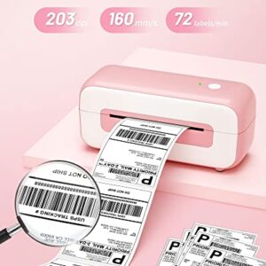 Pink Label Printer - Thermal Label Printer for Shipping Packages & Small Busines, Shipping Label Printer, Thermal Printer Compatible with Amazon Shopify Etsy Ebay FedEx USPS