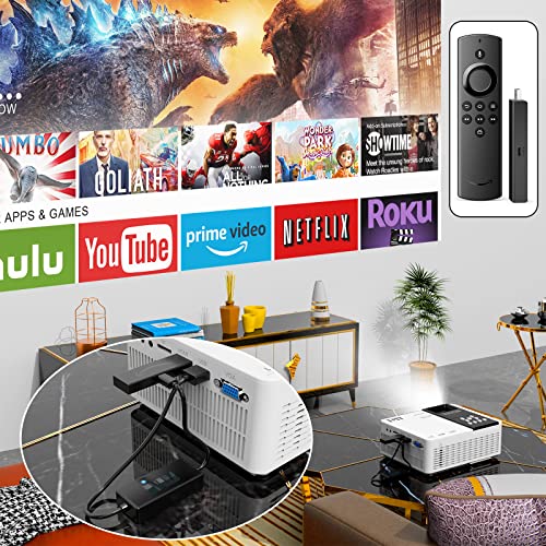 TMY 5G WiFi Projector with Bluetooth 5.1, 9000 Lumens HD Movie Projector, 1080P Supported Mini Projector, Portable Outdoor Projector, Compatible with TV Stick, Phone, Computer, HDMI, USB, AV, TF