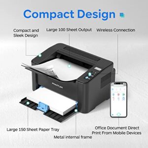 Pantum Laser Printer - Wireless Black and White Laser Monochrome Printers for Home Use, Small Compact Designe, Support Windows and Mac, P2502W Printer Printing at 23PPM