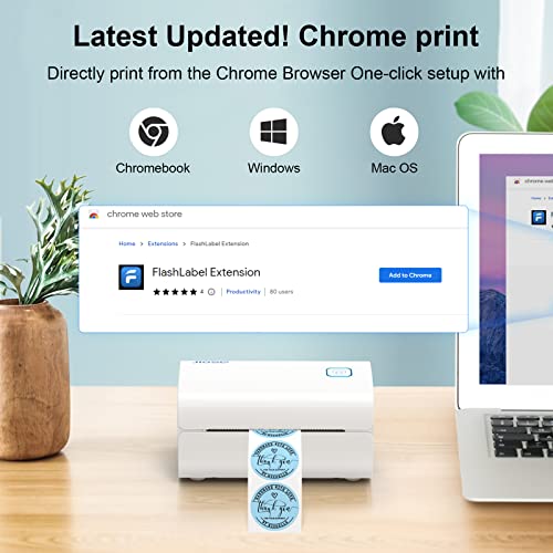 Jiose Thermal Label Printer - 4x6 Label Printer for Small Business Shipping Packages - One-Click Printing on Windows Mac Chrome Systems,Support USPS Shopify Ebay etc