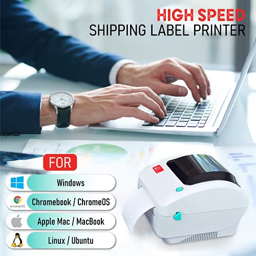 Arkscan 2054A Shipping Label Printer for Windows Mac Chromebook Android, Supports Amazon Ebay Paypal Etsy Shopify ShipStation Stamps.com UPS USPS FedEx DHL, Roll & Fanfold 4x6 Direct Thermal Label