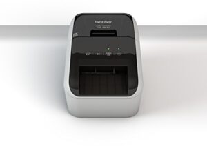 brother ql-800 high-speed professional label printer, lightning quick printing, plug & label feature, brother genuine dk pre-sized labels, multi-system compatible – white printing available