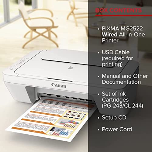 NEEGO Canon PIXMA MG Series All-in-One Color Inkjet Printer, 3-in-1 Print, Scan, and Copy or Home Business Office, Up to 4800 x 600 Resolution, Auto Scan Mode, with 6 ft Cable