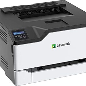 Lexmark C3224dw Color Laser Printer with Wireless capabilities, Standard Two Sided printing, Two Line LCD Screen with Full-Spectrum Security and Prints Up To 24 ppm (40N9000),White, Gray