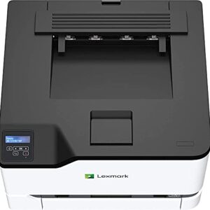 Lexmark C3224dw Color Laser Printer with Wireless capabilities, Standard Two Sided printing, Two Line LCD Screen with Full-Spectrum Security and Prints Up To 24 ppm (40N9000),White, Gray