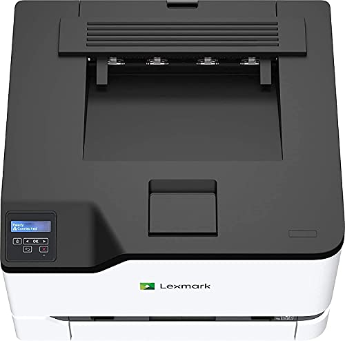 Lexmark C3224dw Color Laser Printer with Wireless capabilities, Standard Two Sided printing, Two Line LCD Screen with Full-Spectrum Security and Prints Up To 24 ppm (40N9000),White, Gray