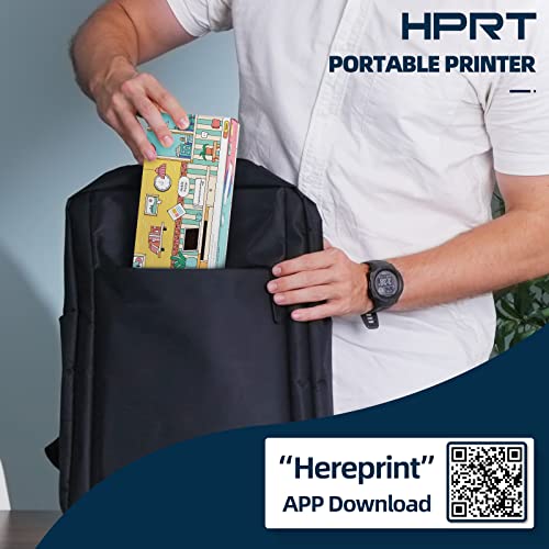 HPRT MT810 Portable Printers Wireless for Travel, Bluetooth Printer Compatible with Android iOS Phones & Laptops Support 8" & 4" Thermal Roll Paper Suitable for Home Vehincles Office Business Travel