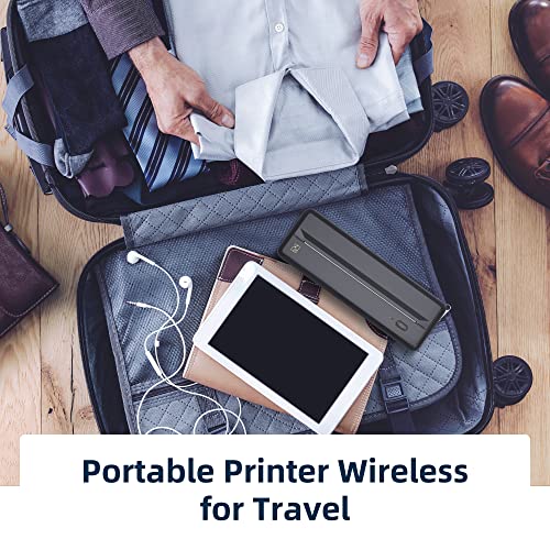 HPRT MT810 Portable Printers Wireless for Travel, Bluetooth Printer Compatible with Android iOS Phones & Laptops Support 8" & 4" Thermal Roll Paper Suitable for Home Vehincles Office Business Travel