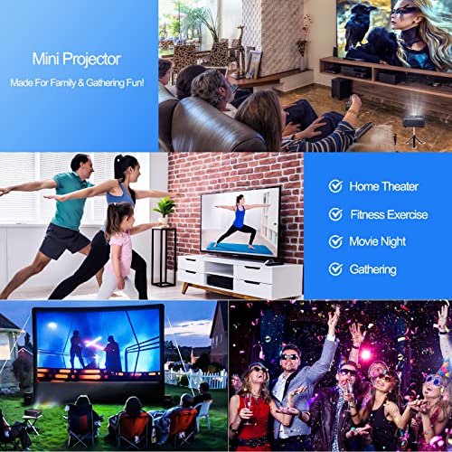 Mini Projector 2023, 1080P Full HD 180” Screen Supported Ysametp Video Projector, 9500Lux Home Theater Movie Projector Compatible w/TV Stick HDMI VGA USB AV TF PC Laptop Android/iPhone (Black)