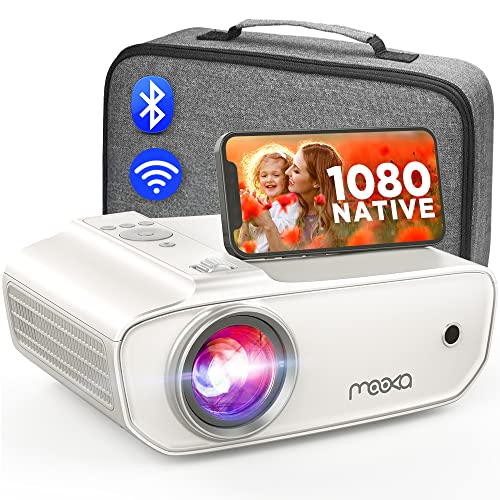 Projector with WiFi and Bluetooth, Native 1080P Projector for Outdoor Movie, 8500 Lumens, Portable Mini Projector Compatible with iPhone/Smartphone/TV Stick/Xbox/PC/Laptop w Carry Bag