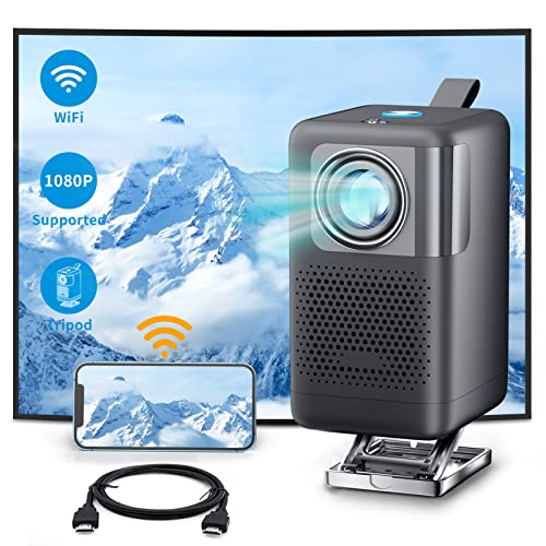 WiFi Projector, Leapwell Outdoor Video Mini Projector 1080P Supported 4500 Lumen with Screen and Max 300" Display, Portable Projector Compatible with TV Stick, iOS, Android, PS5