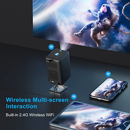 WiFi Projector, Leapwell Outdoor Video Mini Projector 1080P Supported 4500 Lumen with Screen and Max 300" Display, Portable Projector Compatible with TV Stick, iOS, Android, PS5