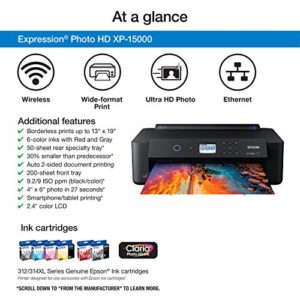 Epson Expression Photo HD XP-15000 Wireless Color Wide-Format Printer, Amazon Dash Replenishment Ready