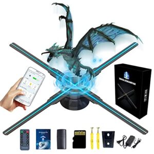 3d hologram fan wifi projector with 700 video library, tabletop holographic led ceiling skylight night light for halloween, shop, bar,casino, party advertising display 18.1 inch missyou