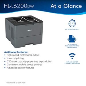 Brother HL-L6200DW Wireless Monochrome Laser Printer with Duplex Printing (Amazon Dash Replenishment Ready)