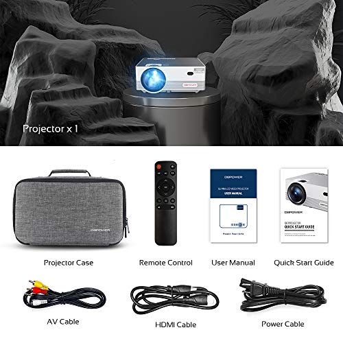 Native 1080P WiFi Bluetooth Projector, DBPOWER 9500L Full HD Outdoor Movie Projector Support iOS/Android Sync Screen&Zoom, Home Theater Video Projector Compatible w/PC/DVD/TV/Carrying Case Included