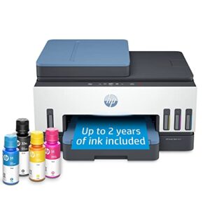 hp smart -tank 7602 wireless all-in-one cartridge-free ink printer, up to 2 years of ink included, mobile print, scan, copy, fax, auto doc feeder, featuring an app-like magic touch panel (28b98a)