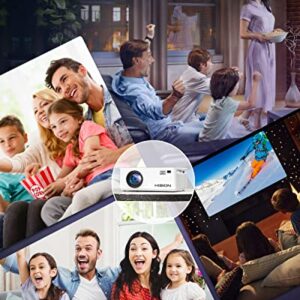 Mini Projector Native 1080P Outdoor Movie Projector, HISION 8000L Portable Home Theater 4K Support Video Projector Compatible with TV Stick, HDMI, VGA, USB, Laptop, DVD, iOS & Android Smartphone