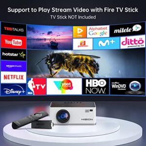 Mini Projector Native 1080P Outdoor Movie Projector, HISION 8000L Portable Home Theater 4K Support Video Projector Compatible with TV Stick, HDMI, VGA, USB, Laptop, DVD, iOS & Android Smartphone