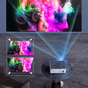 Mini Projector Native 1080P Outdoor Movie Projector, HISION 8000L Portable Home Theater 4K Support Video Projector Compatible with TV Stick, HDMI, VGA, USB, Laptop, DVD, iOS & Android Smartphone