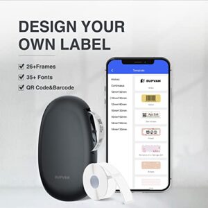 SUPVAN Label Maker Machine with Tape, E10 Portable Label Makers, Multiple Fonts Icons, Continuous Label, Mini Thermal Label Printer, App Control, Easy to Use, Ideal for Home and Office Organization