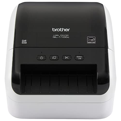 Brother QL-1100C Wide Format, Postage and Barcode Professional Thermal Label Printer, Black