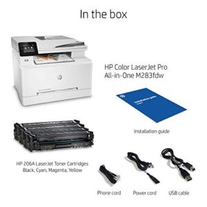 HP Color Laserjet Pro M283fdw Wireless All-in-One Laser Printer, Remote Mobile Print, Scan & Copy, Duplex Printing (7KW75A), White, Model:7KW75A#BGJ (Renewed)