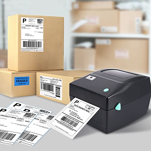 Thermal Shipping Label Printer - 150mm/s 4x6 Label Printer for Shipping Packages, Thermal Label Printer Compatible with Etsy, Shopify, Ebay, Amazon, FedEx, UPS, USPS, Support Windows and Mac, Black