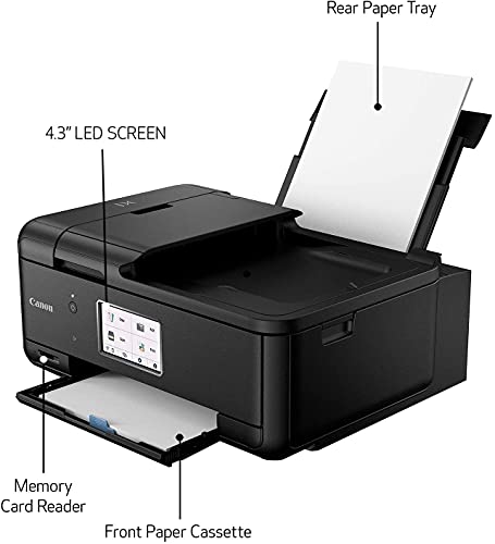 Canon All-in-One Printer Copier Scanner Fax Auto Document Feeder Photo and Document Printing Airprint (R) and Android Printing + Bonus Set of Ink and Printer Cable