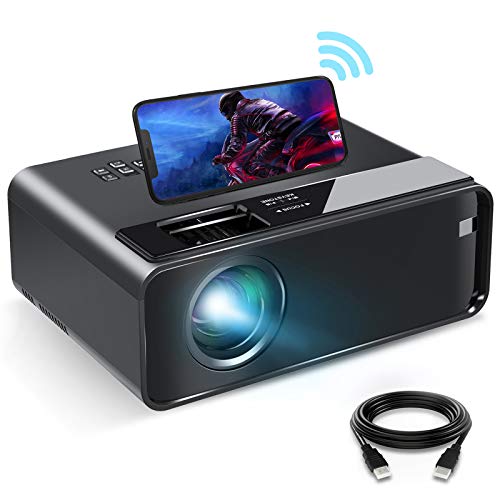 Mini Projector for iPhone, ELEPHAS 2023 WiFi Movie Projector with Synchronize Smartphone Screen, 1080P HD Portable Projector Supported 200" Screen, Compatible with Android/iOS/HDMI/USB/SD/VGA