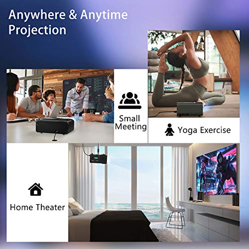 Mini Projector for iPhone, ELEPHAS 2023 WiFi Movie Projector with Synchronize Smartphone Screen, 1080P HD Portable Projector Supported 200" Screen, Compatible with Android/iOS/HDMI/USB/SD/VGA