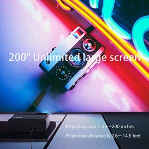 Mini Projector for iPhone, ELEPHAS 2023 WiFi Movie Projector with Synchronize Smartphone Screen, 1080P HD Portable Projector Supported 200" Screen, Compatible with Android/iOS/HDMI/USB/SD/VGA