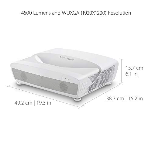 ViewSonic LS831WU 4500 Lumens WUXGA Ultra Short Throw Projector with HV Keystoning, 4 Corner Adjustment and for Business and Education Settings