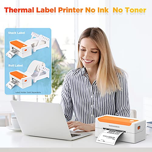 NADAMOO Thermal Label Printer, 4x6 Thermal Shipping Label Printer, High Speed Commercial Direct Thermal Label Maker, Support Windows Mac, Compatible with Shopify, Ebay, Amazon, USPS, UPS，FedEx