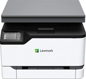 lexmark mc3224dwe color multifunction laser printer with print, copy, scan, and wireless capabilities, two-sided printing with full-spectrum security and prints up to 24 ppm (40n9040), white, gray