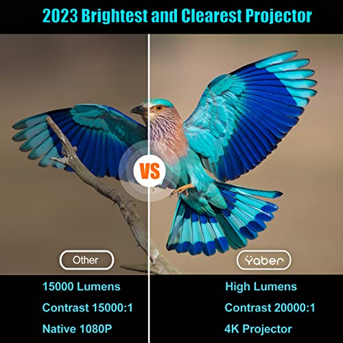 Yaber 2023 Upgrade 5G WiFi Bluetooth 4K Projector, Full HD Native 1920x1080P Projector, Home Projector Support 4D&4P-Keystone Correction, 500'' Giant Screen, Zoom, for Android/iOS/PC/PPT/USB