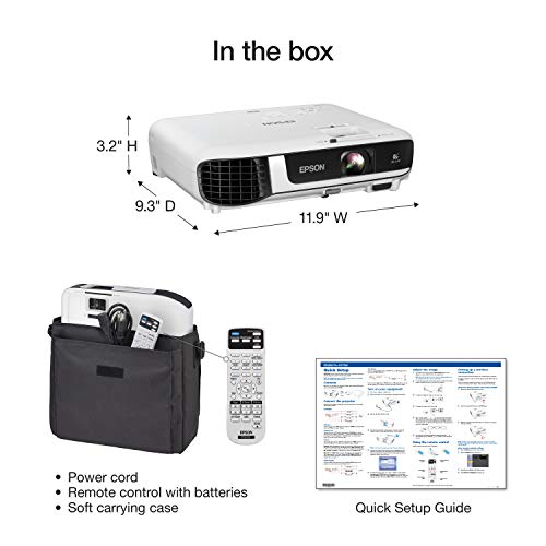 Epson EX5280 3-Chip 3LCD XGA Projector, 3,800 Lumens Color Brightness, 3,800 Lumens White Brightness, HDMI, Built-in Speaker, 16,000:1 Contrast Ratio