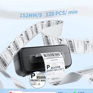 Thermal Label Printer, Shipping Label Printer 4x6, Commercial Direct Desktop Label Printer, Thermal Label Maker Compatible with Amazon, Ebay, Shopify, Etsy, UPS, USPS, FedEx (Black)