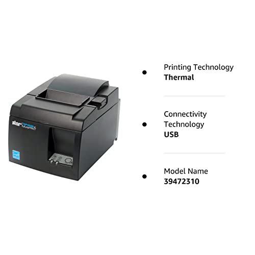 Star Micronics TSP143IIIU USB Thermal Receipt Printer with Device and Mfi USB Ports, Auto-cutter, and Internal Power Supply - Gray (Renewed)