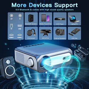 Smart Projector, Android 11.0 Native 1080P Portable WiFi and Bluetooth Projector, Outdoor 4K Projector Support Netflix & Prime Online Video & 8000+APPs, Auto Focus Home Theater Gaming Proyector