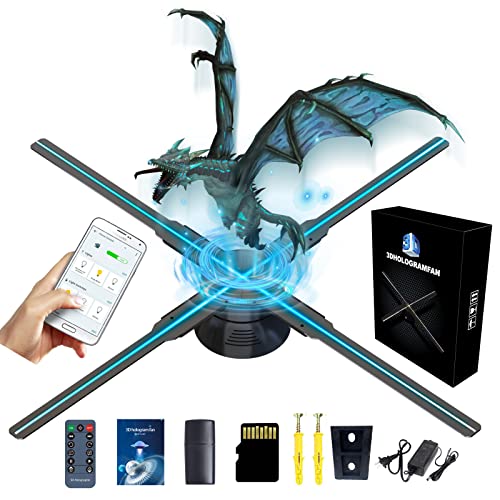 3D Hologram Fan, Missyou 20.5" Hologram Projector Advertising Display with Remote&Bluetooth&APP, 700 Video Library for Business Store Signs, Bar, Casino, Party, Christmas