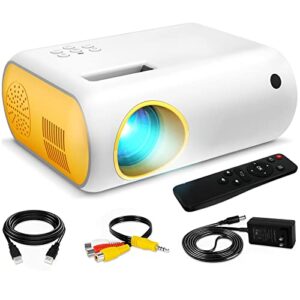 mini projector, artsea full hd 1080p 7000l portable projector for outdoor movie, led pico video projector for home theater, phone projector compatible with hdmi, usb, tv stick, laptop, ios and android