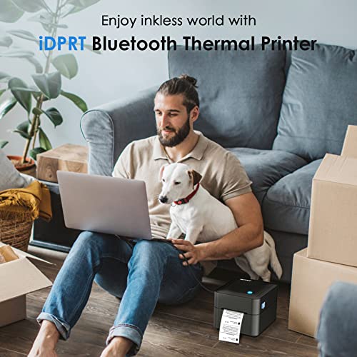 iDPRT Bluetooth Thermal Label Printer Super Quick Address Label Printer, 1"-3.15" Width Wireless Label Maker with APP for Barcode, Address, Mailing etc, Support Windows, Mac, iOS& Android