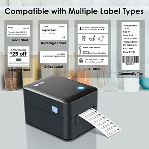 iDPRT Bluetooth Thermal Label Printer Super Quick Address Label Printer, 1"-3.15" Width Wireless Label Maker with APP for Barcode, Address, Mailing etc, Support Windows, Mac, iOS& Android