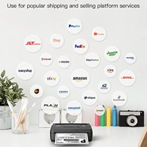 POLONO A400 Bluetooth Thermal Label Printer - 4x6 Label Printer for Small Business Shipping Packages - Portable Printer Wireless Printer for iPhone, Android & PC, Compatible with Amazon, Ebay, USPS