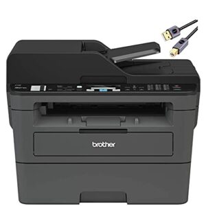 brother l-2710dw series compact monochrome all-in-one laser printer i print copy scan fax i wireless i mobile printing i auto 2-sided printing i adf i 32 ppm i adf + printer cable